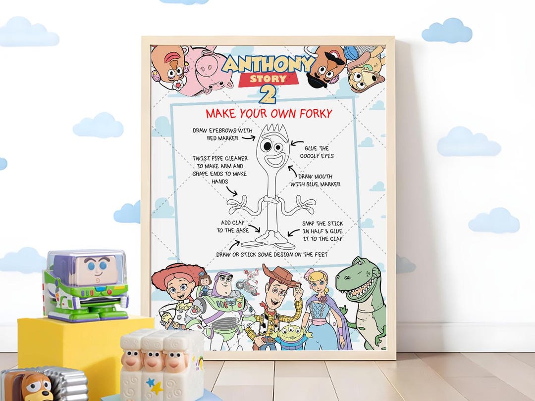 Toy Story Make Your Own Forky Sign, Toy Story Forky Sign, Toy Story ...