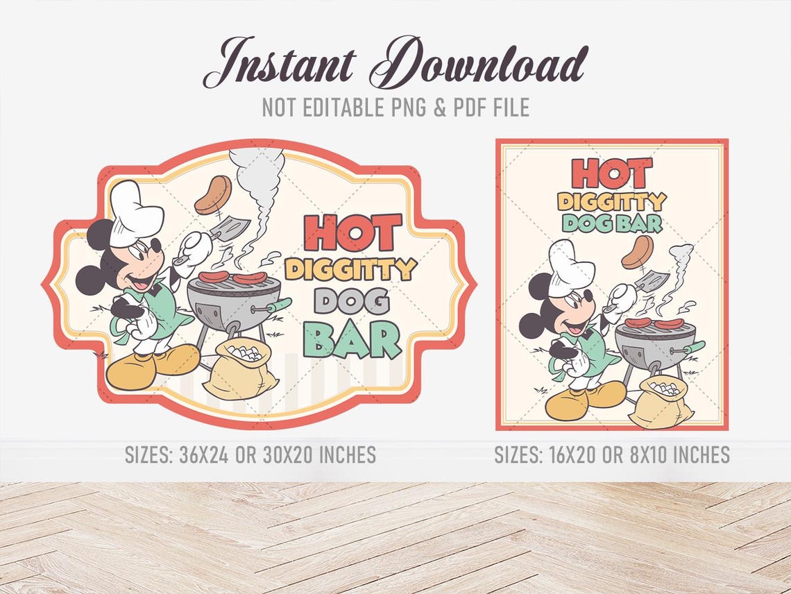 Happiest Birthday Hot Diggity Dog Bar, Magical Party Signage, Theme ...