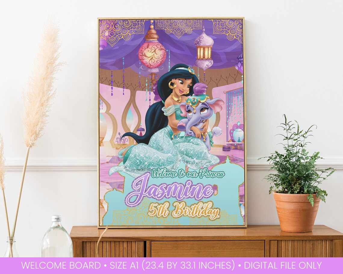 Princess Jasmine Welcome Sign Princess Jasmine Welcome Board - Etsy