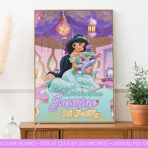 Princess Jasmine Welcome Sign Princess Jasmine Welcome Board - Etsy
