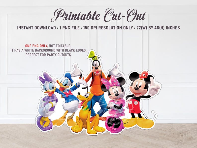 Mouse Clubhouse Cutout, Mouse Funhouse Cutout, Mickey and Friends Party ...
