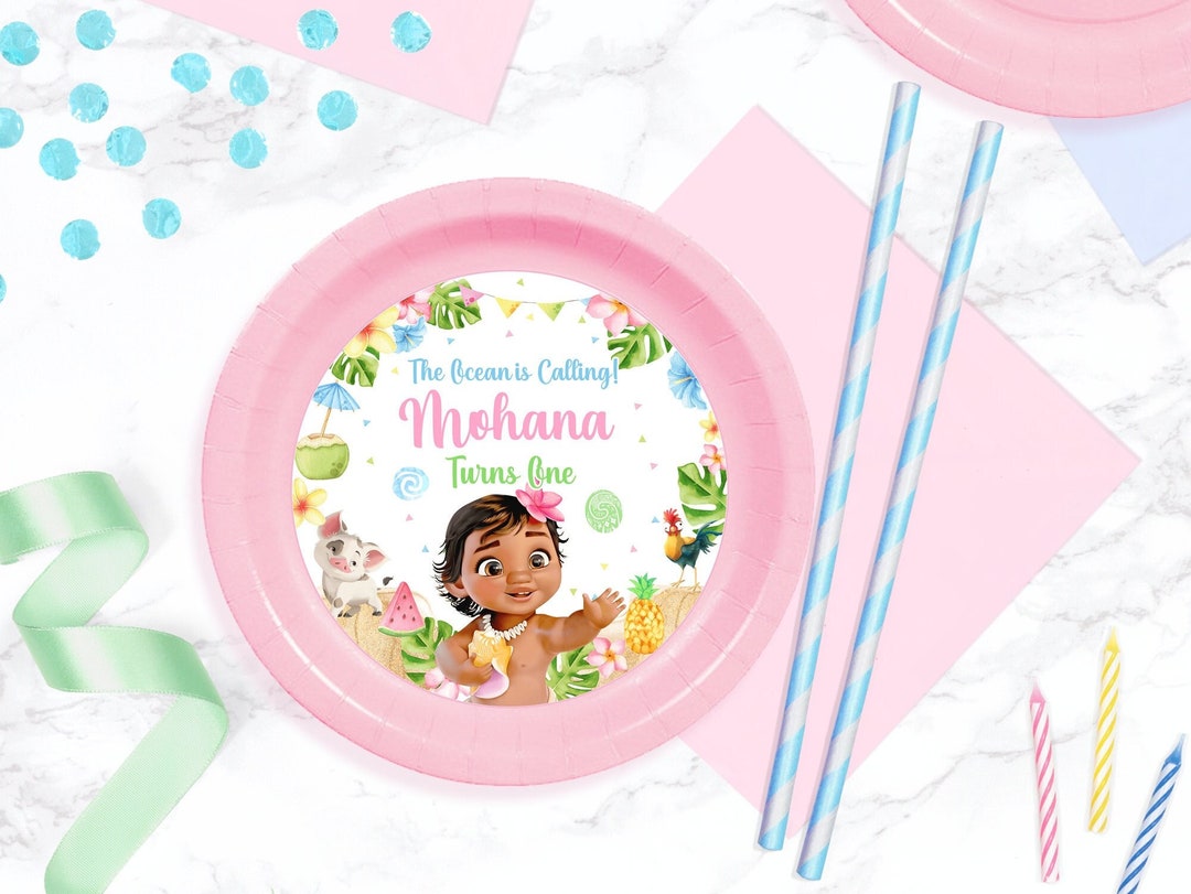 Moana Circle Label, Kids Charger Plate Insert, Kids Plate Insert, Kids ...