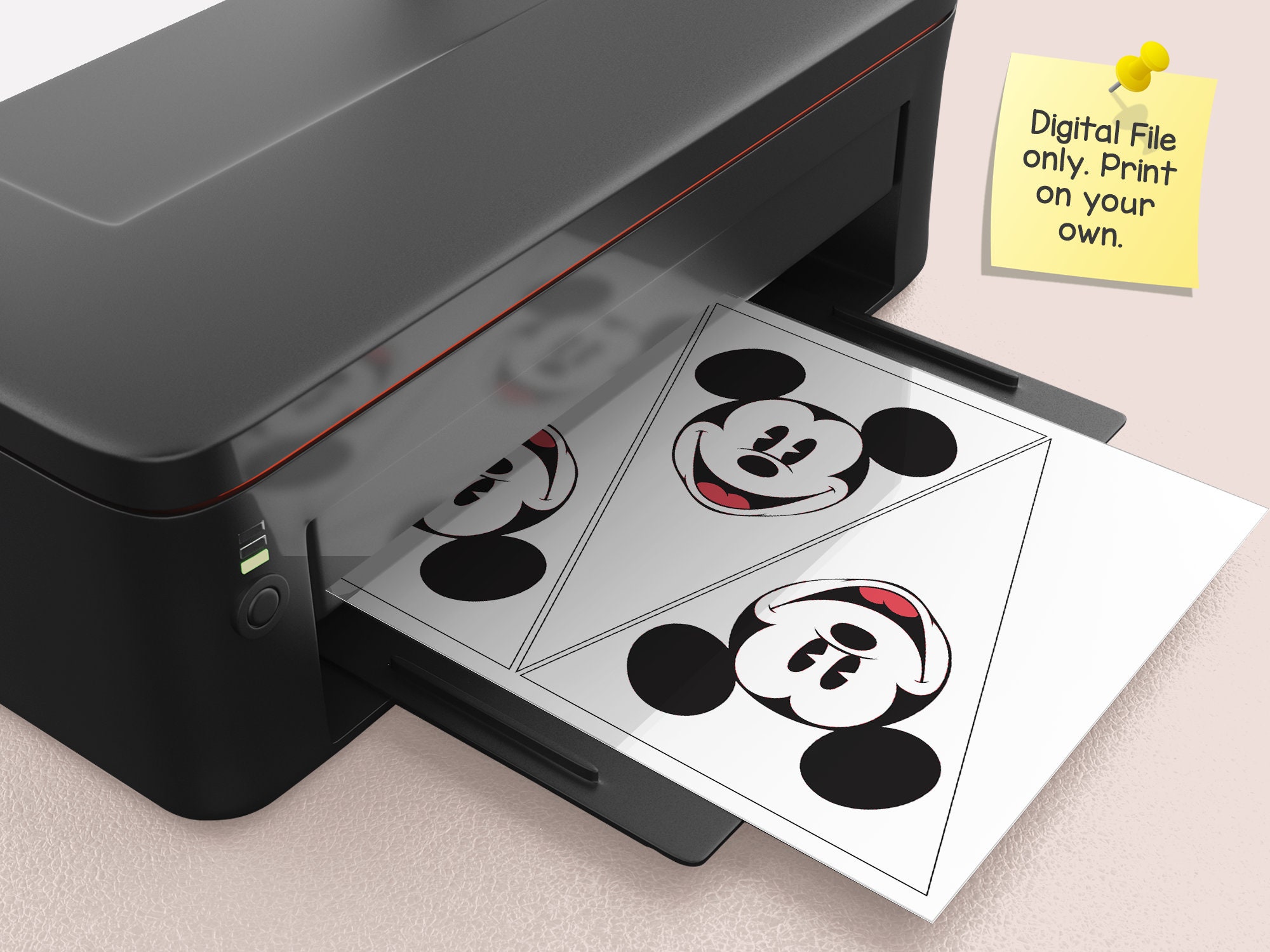 Mickey Mouse Black and White Banderitas, Mickey Mouse Black and White ...