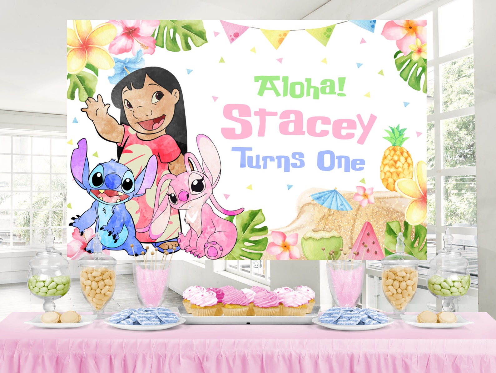 Kids Backdrop, Kids Pink Banner, Kids Printable Backdrop, DIGITAL FILE ...