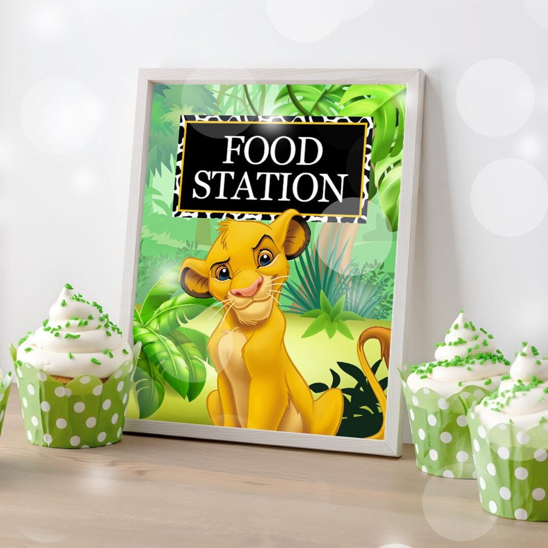 Lion King Food Station Sign, Lion King Party Signs, Lion King Signage ...