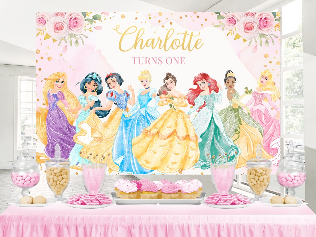 Princess Backdrop, Princess Banner, Princess Printable Backdrop ...