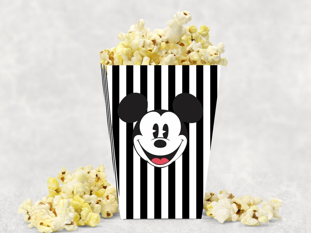 Mickey Mouse Black and White Pop Corn Label, Mouse Pop Corn, Mickey ...