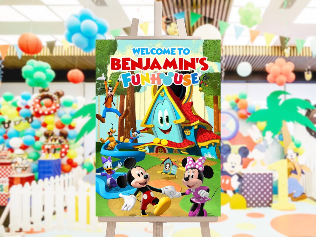 Mouse Fun House Welcome Sign, Mouse Funhouse Welcome Board, Mouse ...