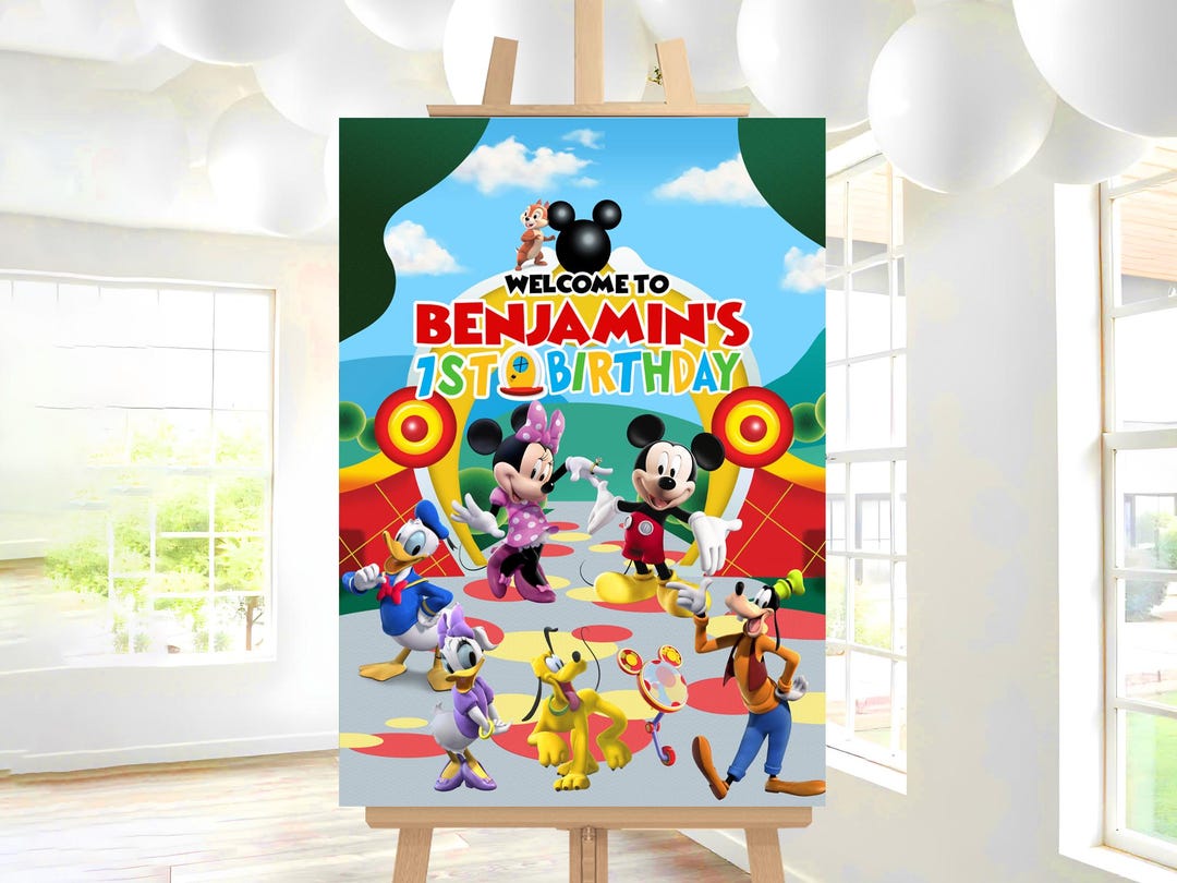 Mouse Clubhouse Welcome Banner, Mouse Clubhouse Welcome Board, Mouse ...