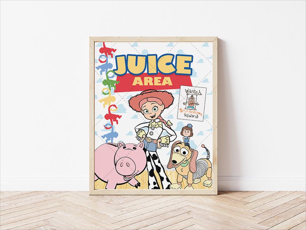 Toy Story Party Signage Juice Station, Toy Story Party Sign Juice Area ...