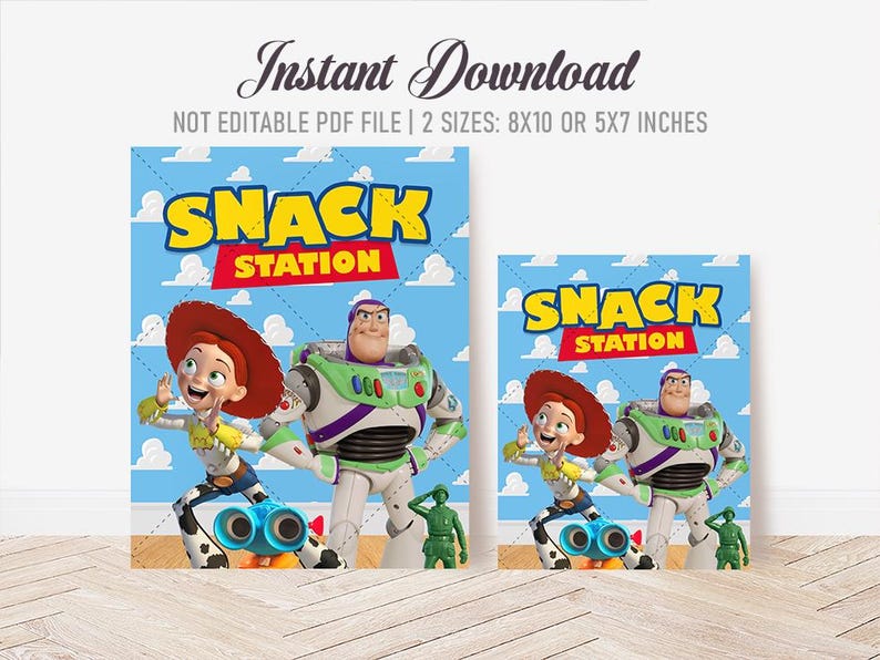 Toy Story Snack Station Signage, Toy Story Snack Station Sign, Toy ...