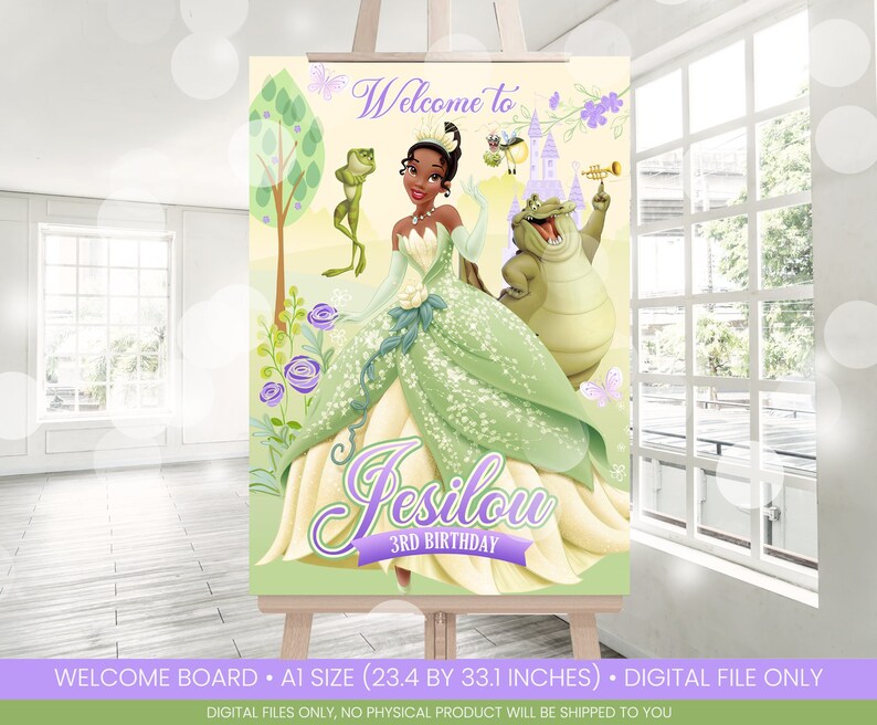 Princess Tiana Welcome Sign Princess Tiana Welcome Board - Etsy