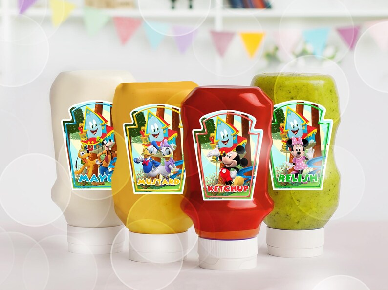 Mouse Fun House Condiments Label, Mouse Funhouse Printable Condiments ...