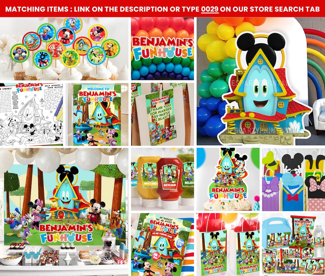 Mouse Clubhouse Cutout, Mouse Funhouse Cutout, Mickey and Friends Party ...