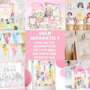 Princess Backdrop, Princess Banner, Princess Printable Backdrop ...