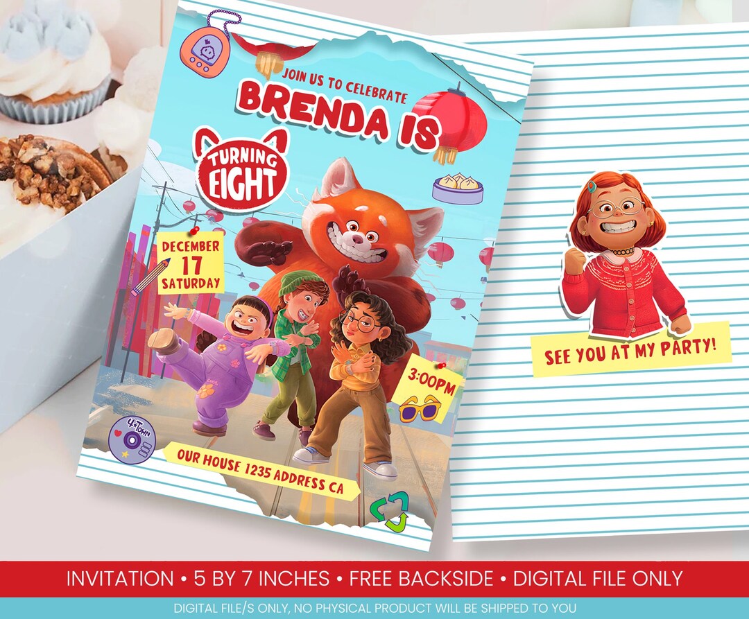 Turning Red Invitation Turning Red Digital Invitation - Etsy