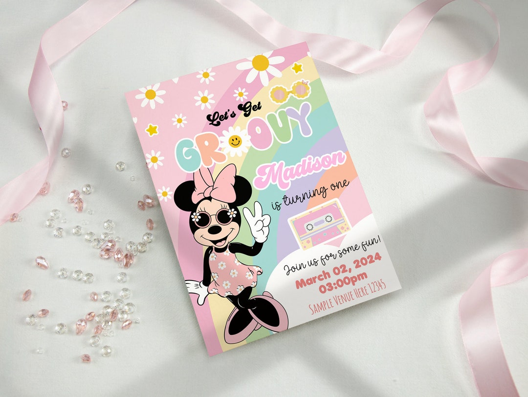 Mouse Groovy Invitation, Mouse Groovy Pastel Invitation, Mouse Groovy ...