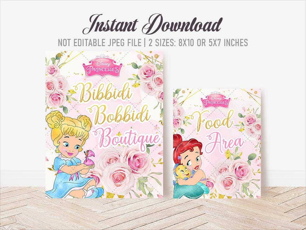 Baby Princess Signage, Baby Princess Party Signs, Baby Princess Party ...