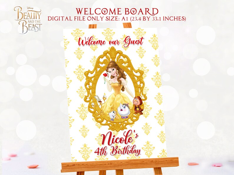 Beauty and the Beast Welcome Banner Beauty and the Beast | Etsy