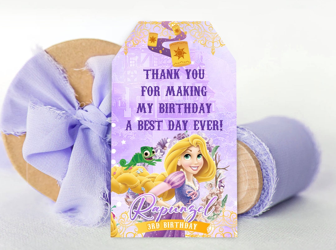 Tangled Rapunzel Thank You Tags, Tangled Rapunzel Giveaway Labels ...