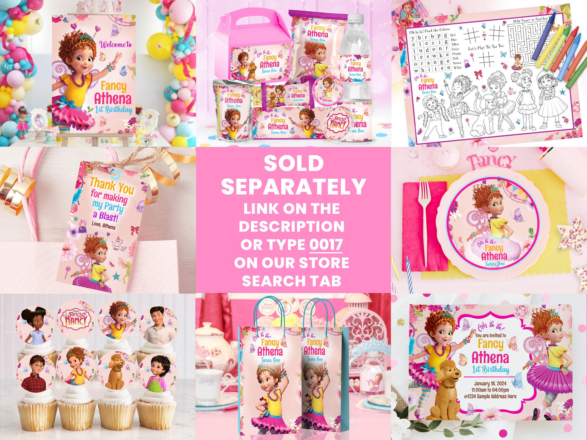 Fancy Nancy Backdrop, Fancy Nancy Banner, Baby Fancy Nancy Printable ...