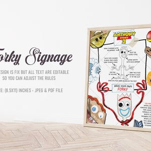Toy Story Make Your Own Forky Sign, Toy Story Forky Sign, Toy Story ...