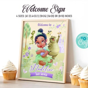 Baby Tiana Welcome Sign, Princess Tiana Welcome Board, Princess Tiana ...