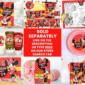 Minnie Mouse Red Cake Topper, Minnie Mouse Red Birthday Cake Topper ...