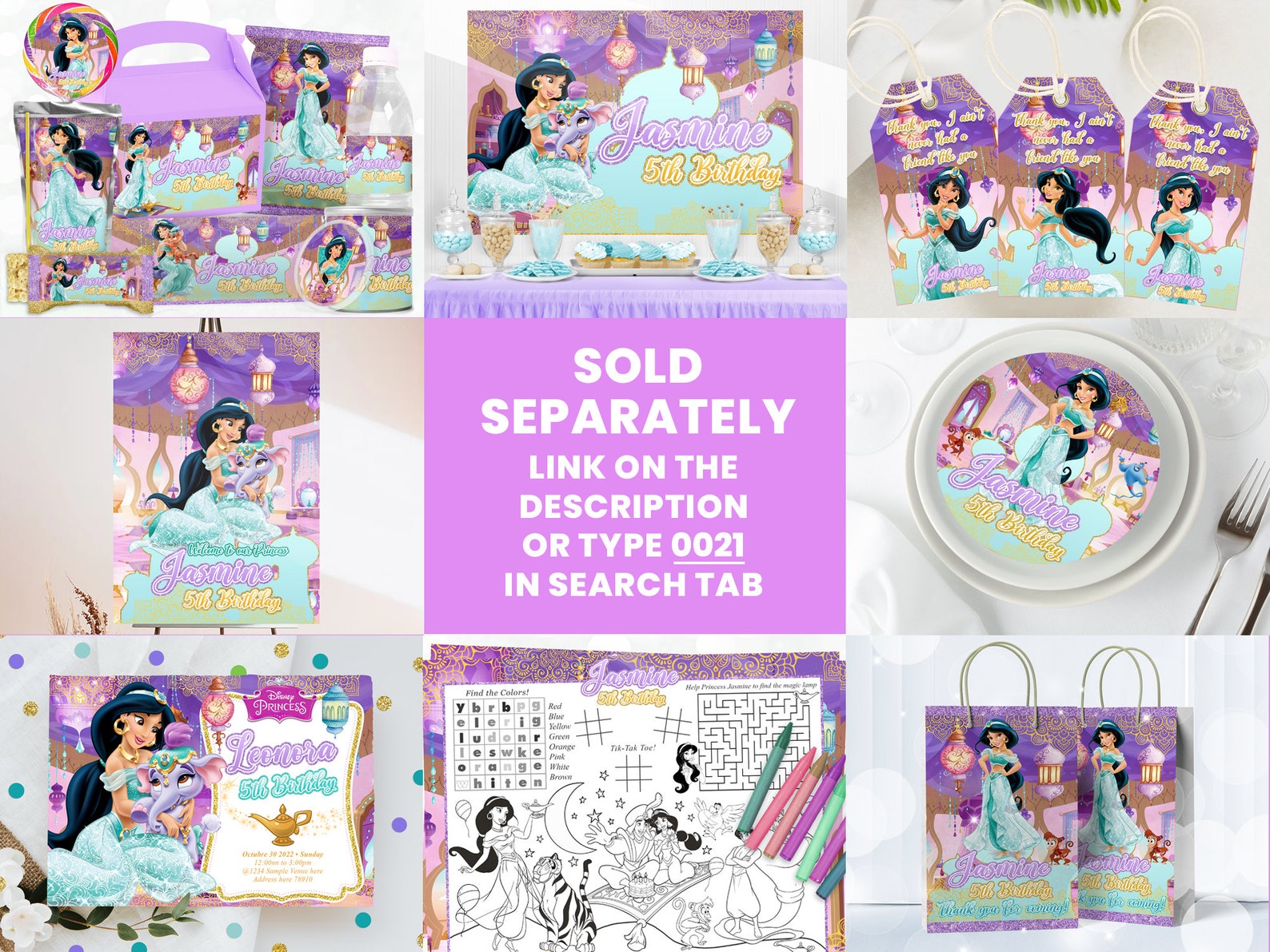 Princess Jasmine Cupcake Topper Princess Jasmine Printable - Etsy