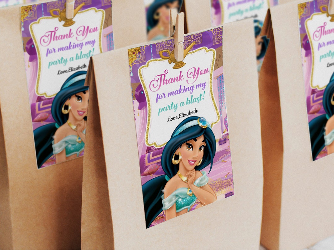 Princess Jasmine Thank You Tags, Princess Jasmine Giveaway Labels ...