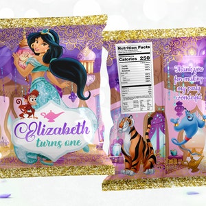 Princess Jasmine Chip Bag, Kids Bag Label, Kids Chip, Kids Chip Bag ...
