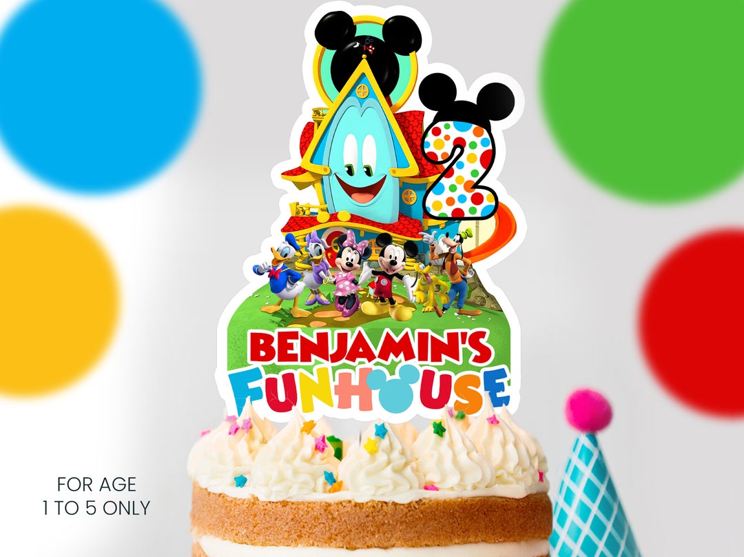 Mouse Funhouse Cake Topper, Mouse Fun House Birthday Cake Topper Mouse ...