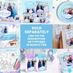 Frozen Gable Box Label, Frozen Treat Box Label, Frozen Treat Box Party ...