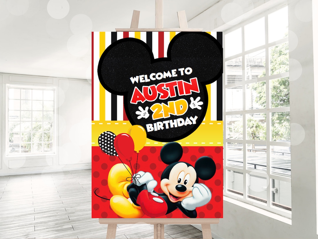 Mickey Mouse Welcome Sign, Mickey Mouse Welcome Board, Mickey Mouse ...