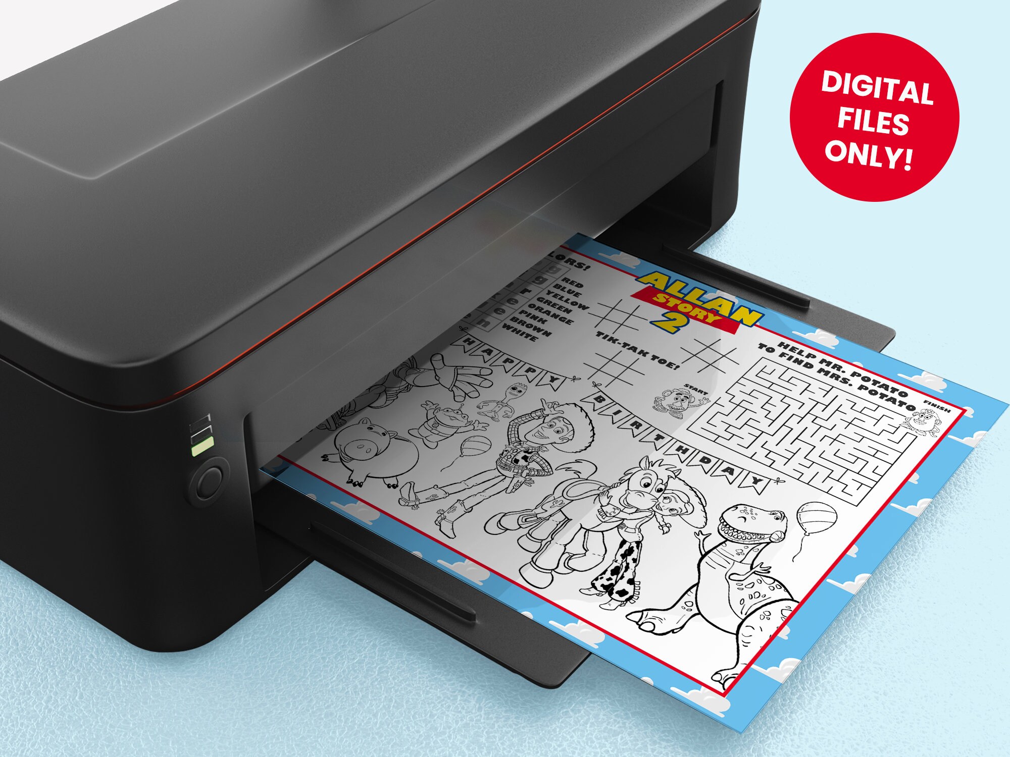 Toy Story Activity Placemat Toy Story Placemat Toy Story - Etsy Australia