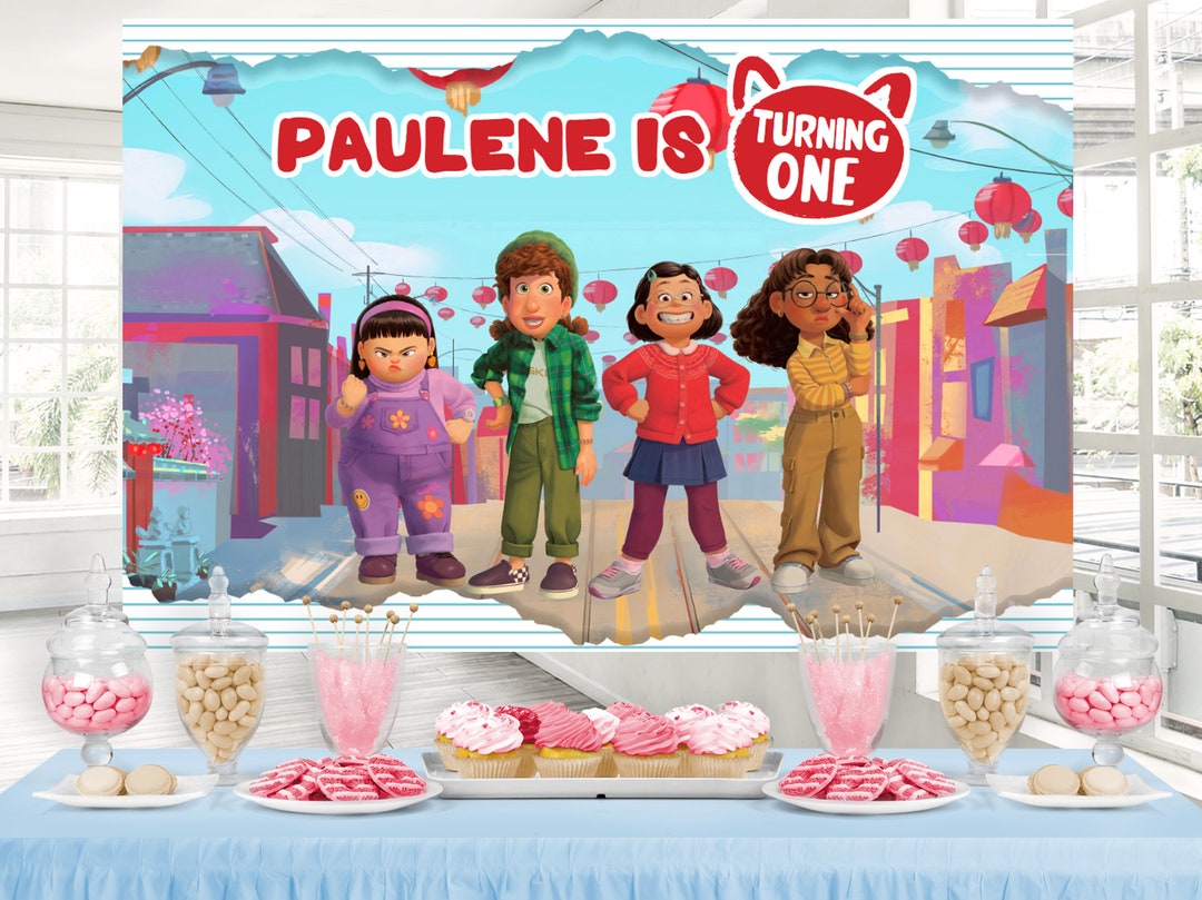 Turning Red Backdrop, Turning Red Banner, Turning Red Printable ...