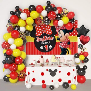 Minnie Mouse Red Backdrop, Minnie Mouse Red Banner, Minnie Mouse Red ...