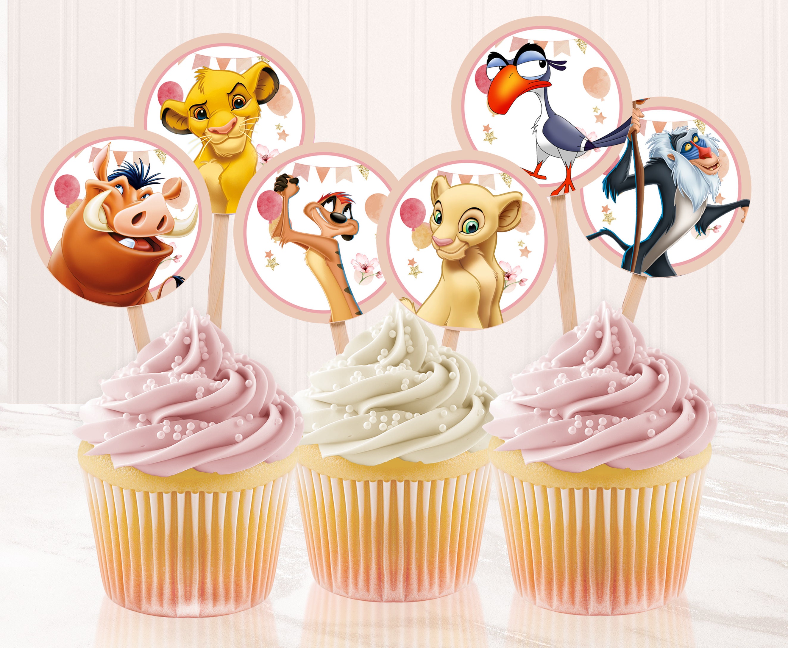 Lion King Baby Shower Cupcake Toppers
