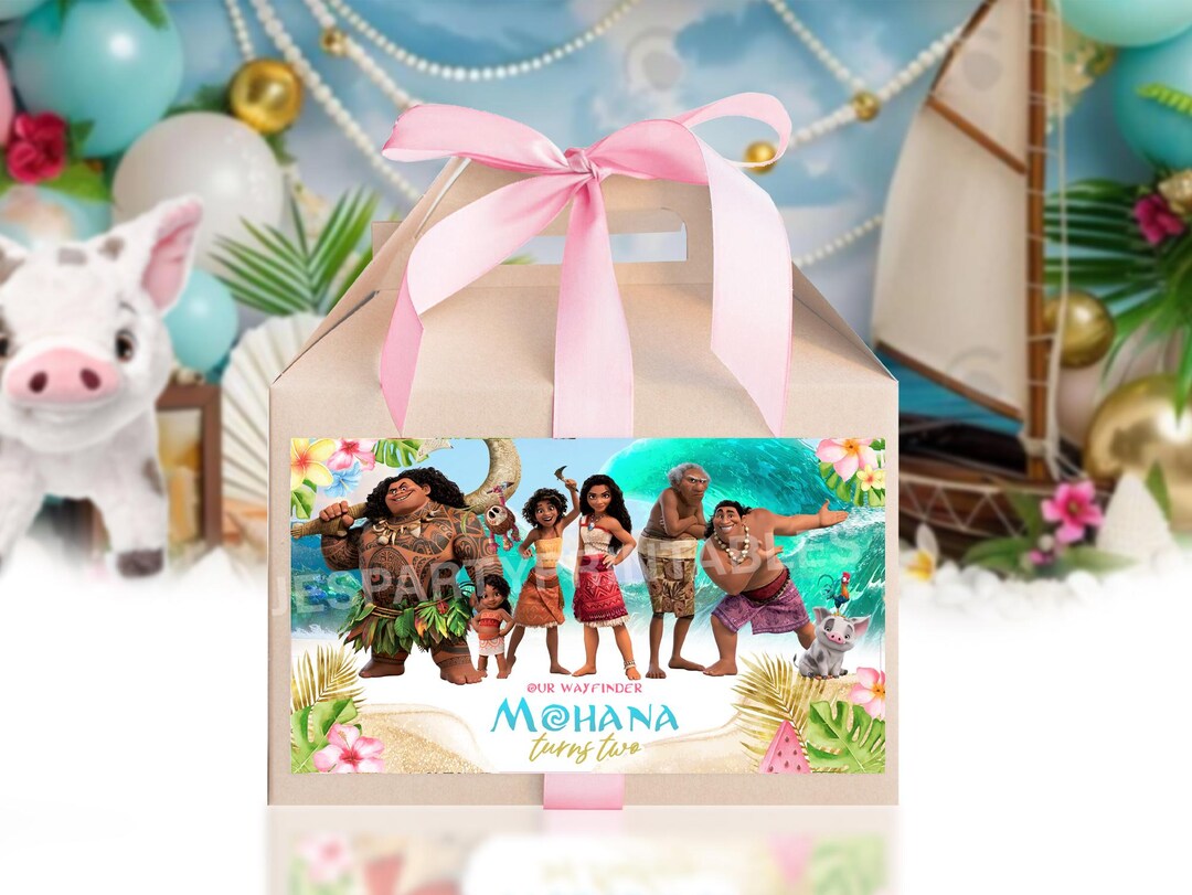 Moana 2 Gable Box Label, Moana 2 Treat Box Label, Moana 2 Treat Box ...