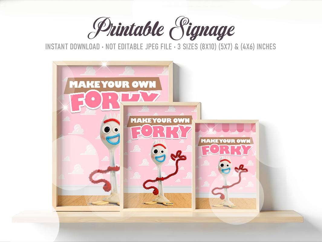 Toy Story Make Your Own Forky Sign, Toy Story Forky Sign, Toy Story ...