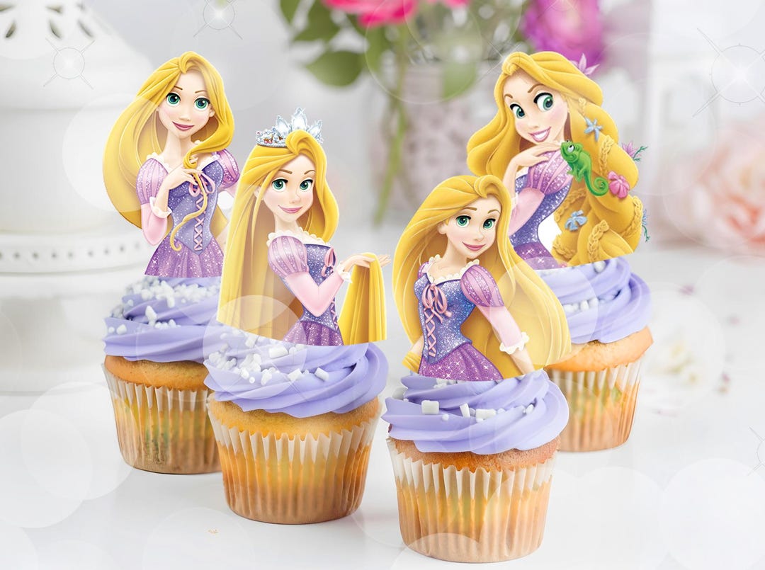 Tangled Rapunzel Cupcake Topper, Tangled Rapunzel Printable Cupcake ...