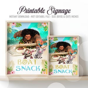 Moana 2 Snack Station Signage, Moana 2 Party Signage, Moana 2 Birthday ...