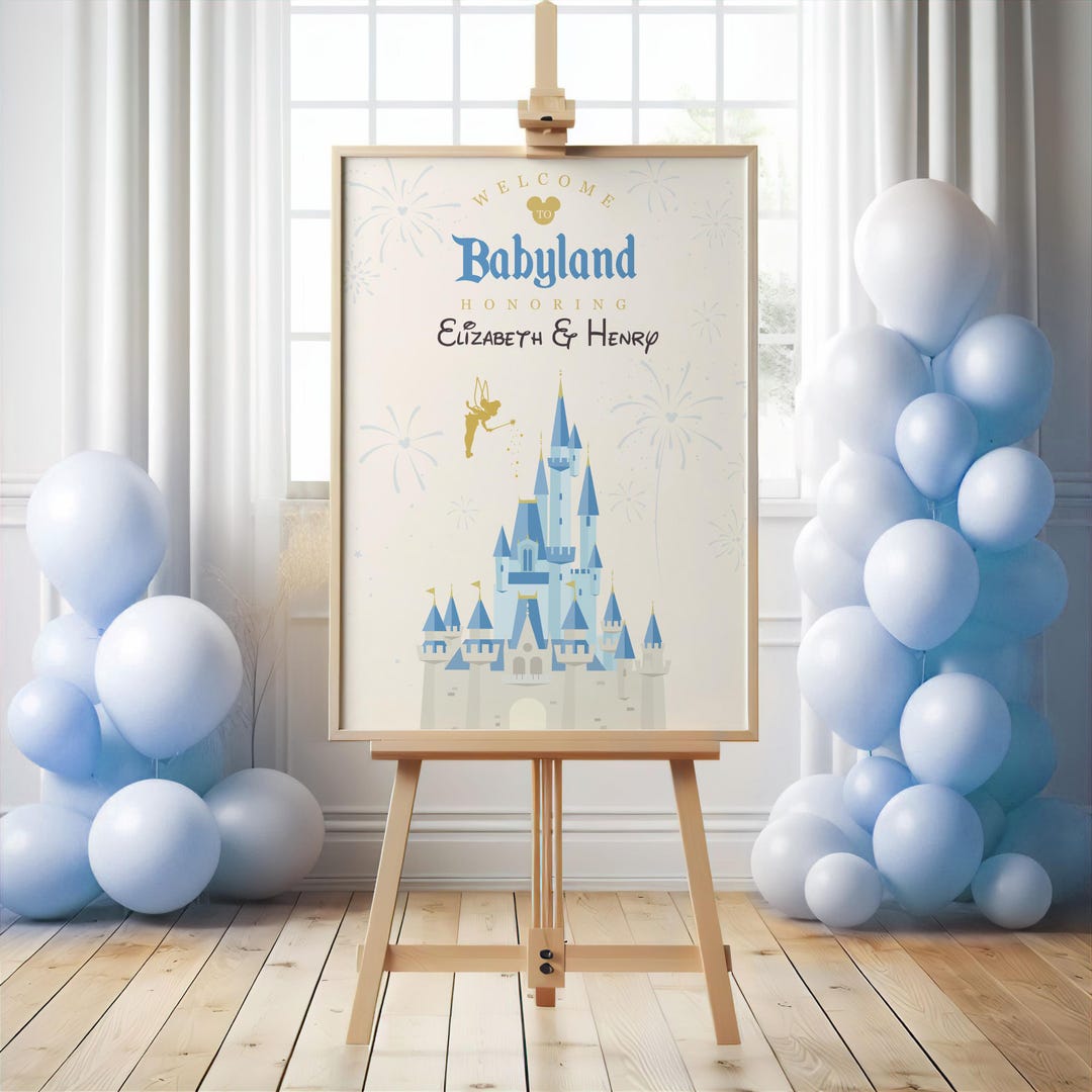 Printable Babyland Birthday Welcome Sign, Disneyland Boy Welcome Sign ...