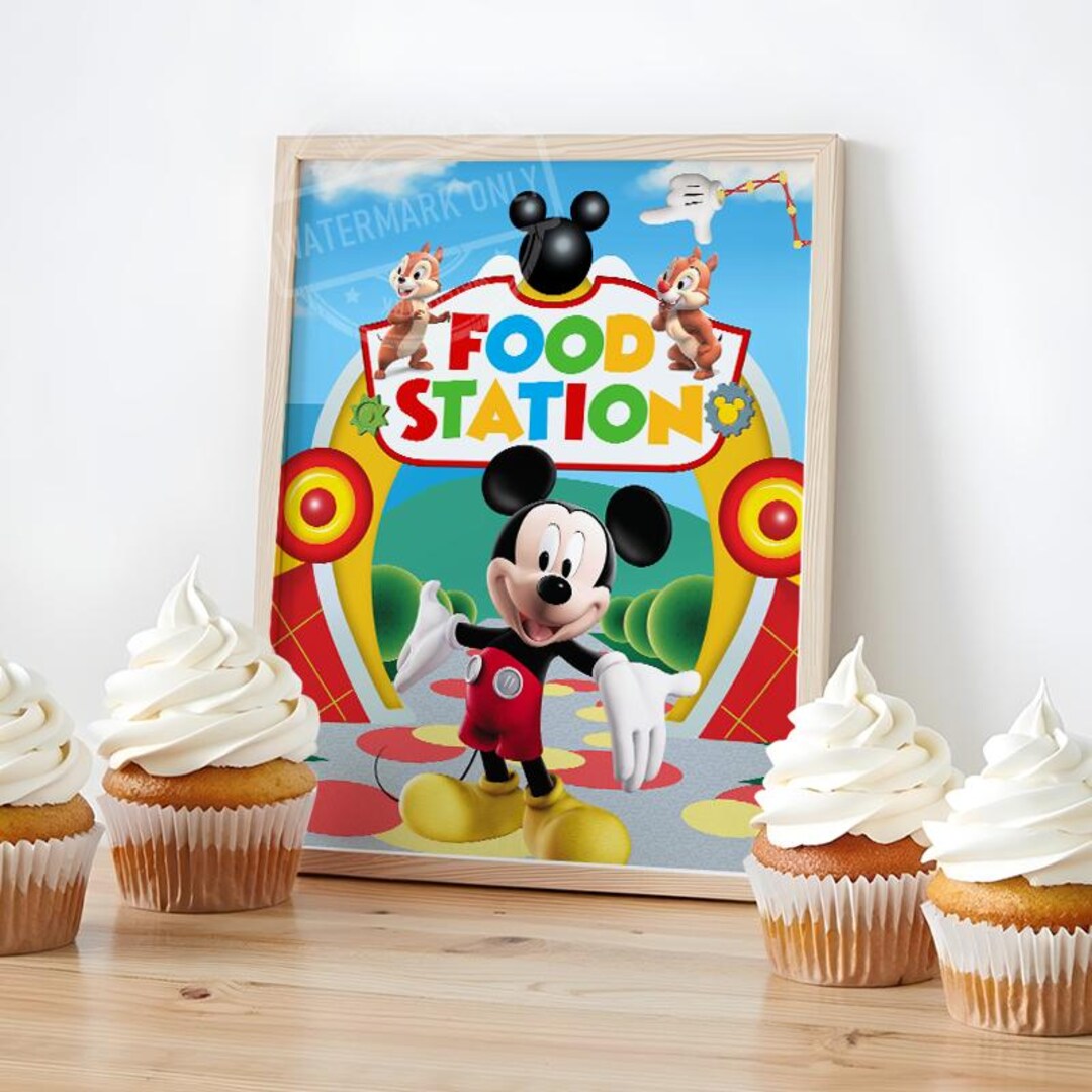 Mouse Clubhouse Food Station Sign, Party Printable (digital Download ...