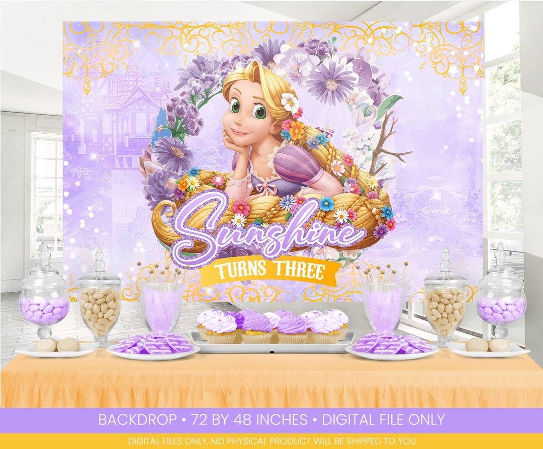 Tangled Rapunzel Backdrop Tangled Rapunzel Banner Tangled - Etsy