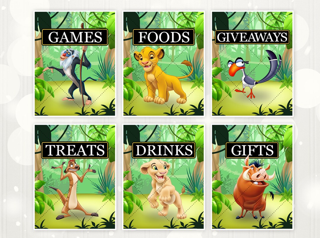 Lion King Party Signs, Lion King Signage, Lion King Party Signage ...