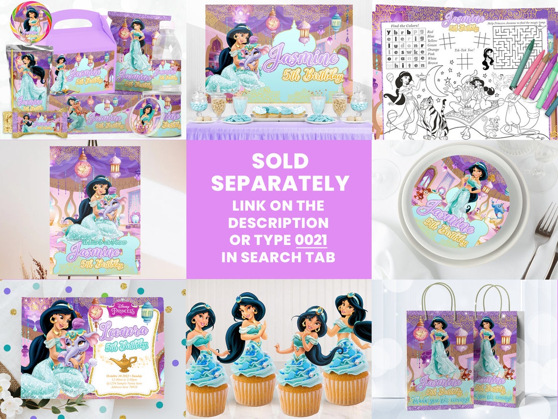 Princess Jasmine Thank You Tags Princess Jasmine Giveaway - Etsy