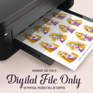 Tangled Rapunzel Cupcake Topper, Tangled Rapunzel Printable Cupcake ...