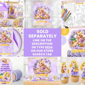 Tangled Rapunzel Treat Bag Label, Tangled Rapunzel Paper Bag Label ...