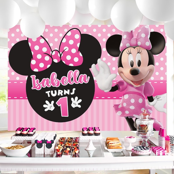 Minnie Mouse Confectionery Backdrop - Etsy Australia